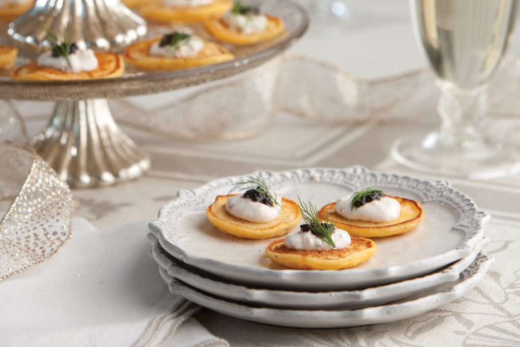 Sweet Potato Blini with Horseradish Crème Fraîche and Caviar - Victoria ...
